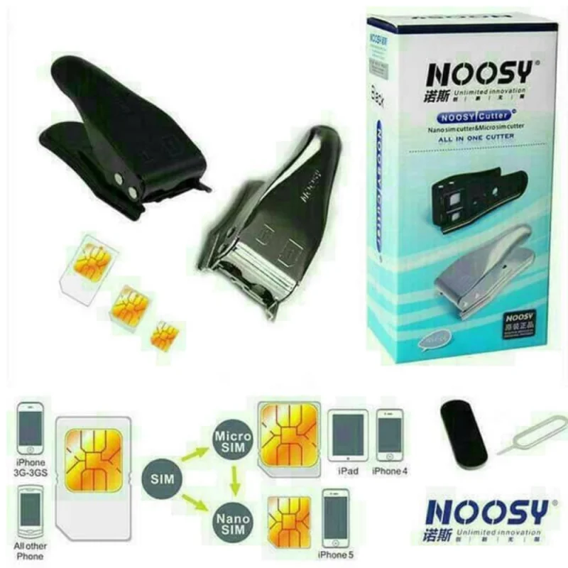 Noosy SIM Card Cutter 2 in 1 Pemotong SIM Card [Micro SIM/Nano SIM]