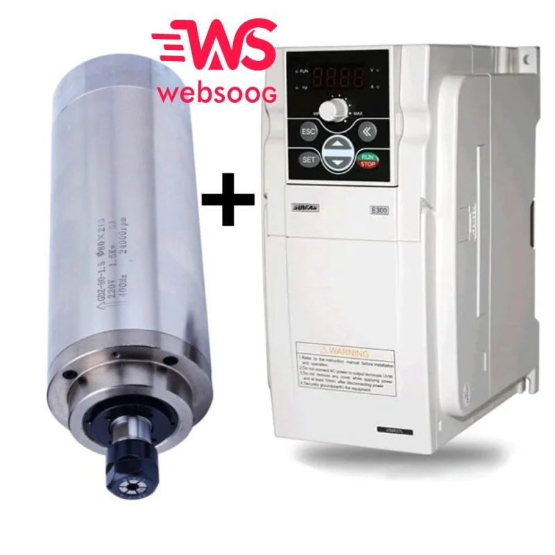 Water Cooled 220V / 1.5KW Spindle Motor, 24000RPM, ER16 - GDZ80-1.5 ...