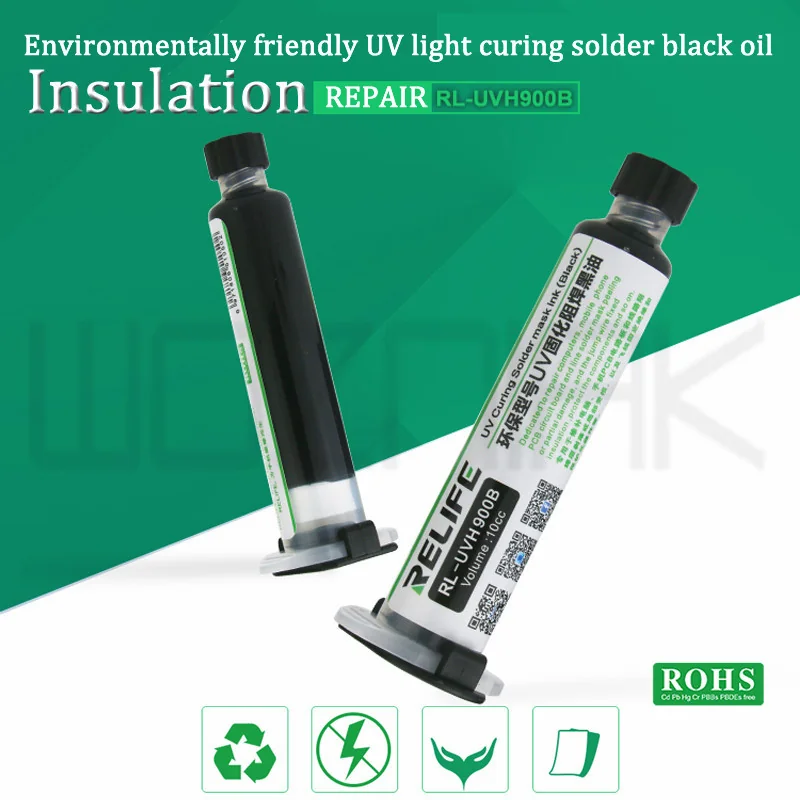 Environmentally friendly UV curing solder green black oil RL-UVH900B ...