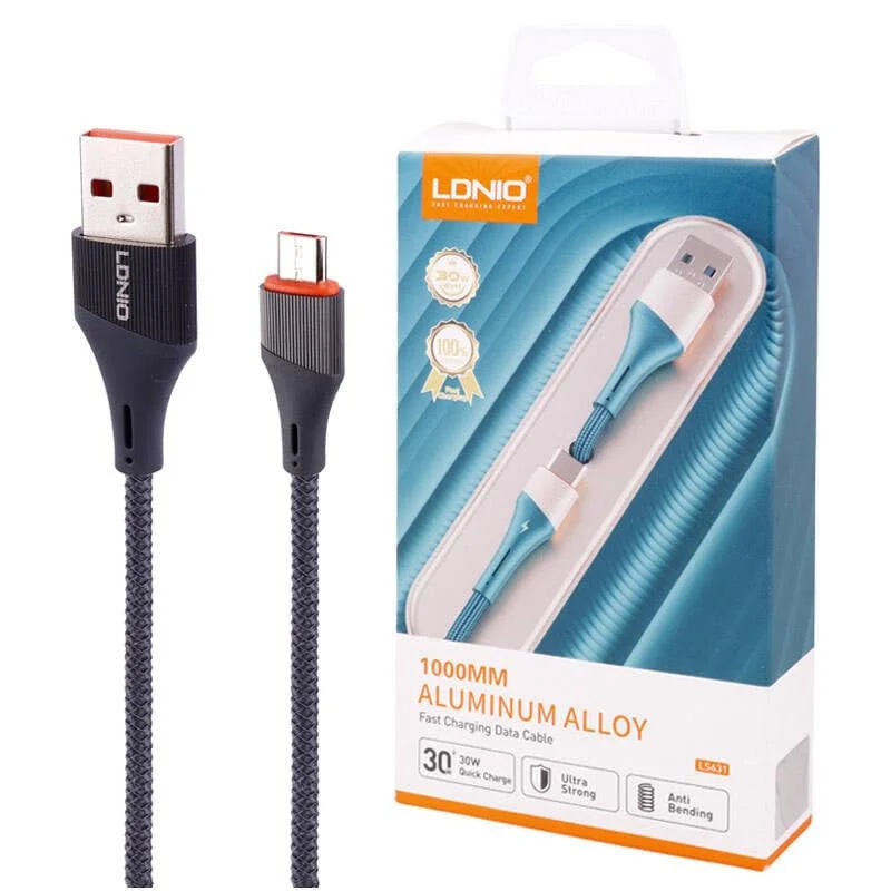 Câble de Charge Rapide LDNIO LS631 Type-C - Puissance 30W, USB Durable et Performant