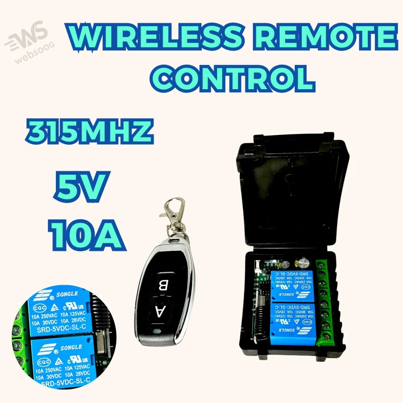 315MHZ UNIVERSAL WIRELESS REMOTE CONTROL DC 5V 10A 2 CH RF WITH 1*REMOT ...