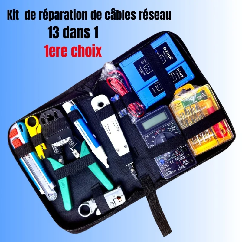 Kit d'outils de maintenance de réparation de câbles réseau 13 dans 1 ...