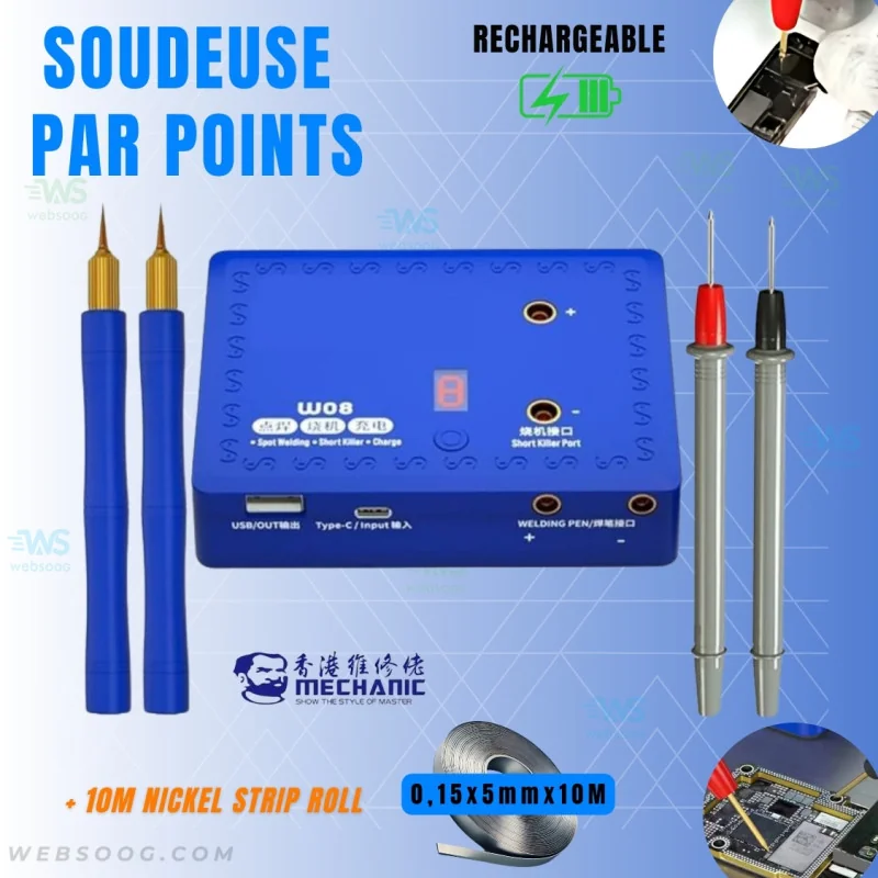 Machine de soudage par points portable au lithium Mechanic W08 Battery ...