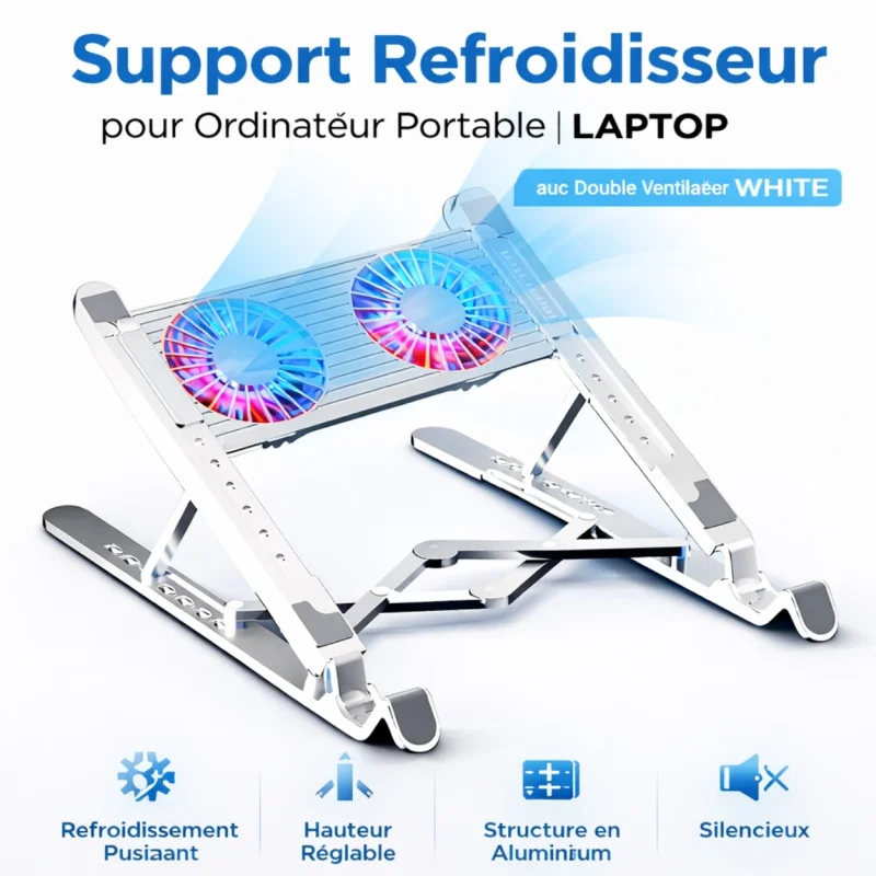 Support Refroidisseur pour Ordinateur Portable LAPTOP H-17 avec Double ...