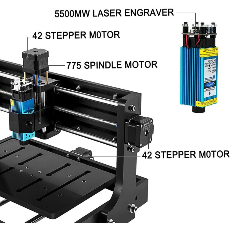 MINI fraiseuse 3020 300 x 200 x 40 mm+ Graveur Laser 15W/ 30w /40W